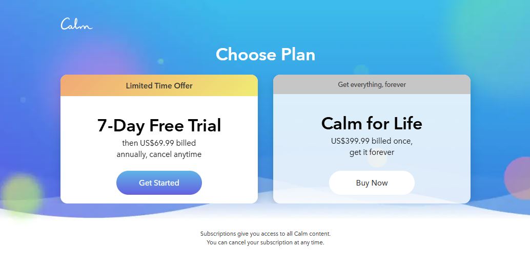 Calm Pricing Changes - PriceTimeline