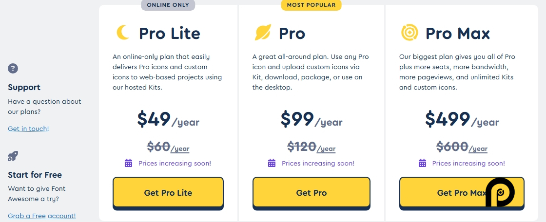 Font Awesome Pricing Changes - PriceTimeline